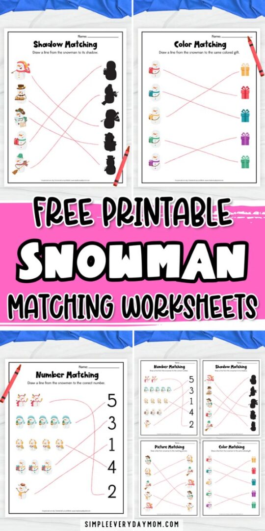 Free Printable Snowman Matching Worksheets