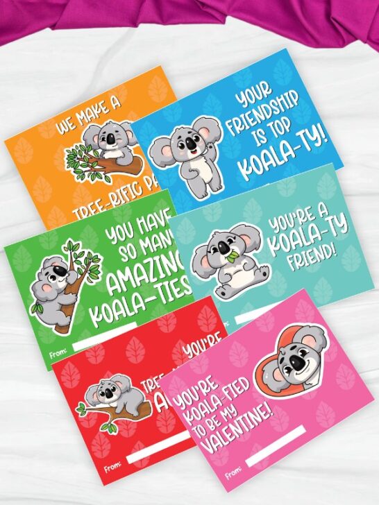 Printable Koala Valentine Cards For The Classroom