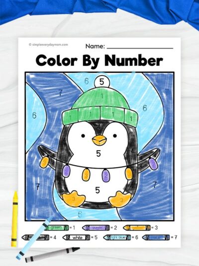 Free Printable Penguin Color By Numbers