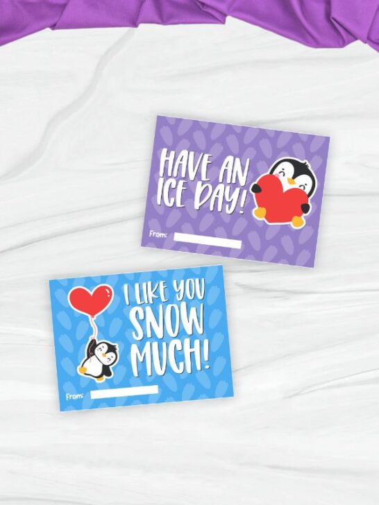 Printable Penguin Valentine Cards For Kids