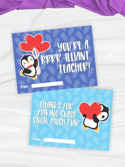 Printable Penguin Valentine Cards For Kids