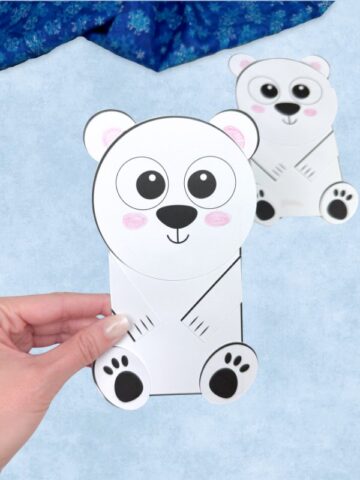 Easy Polar Bear Shape Craft (Free Template)