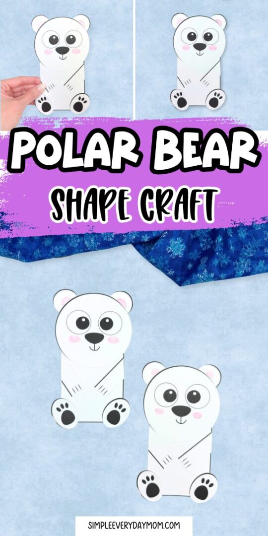 Easy Polar Bear Shape Craft (Free Template)