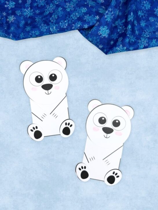 Easy Polar Bear Shape Craft (Free Template)