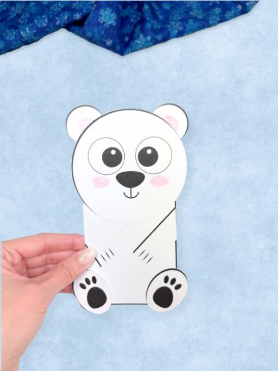 Easy Polar Bear Shape Craft (Free Template)