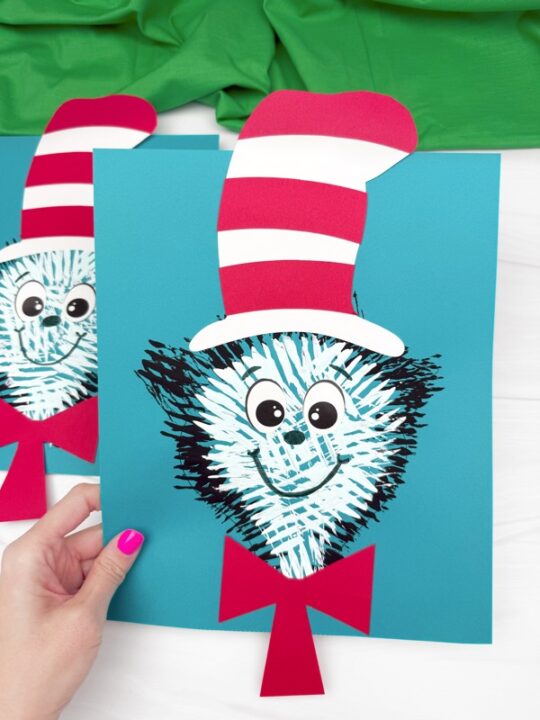 Cat in the Hat Fork Painting (Free Printable Template)