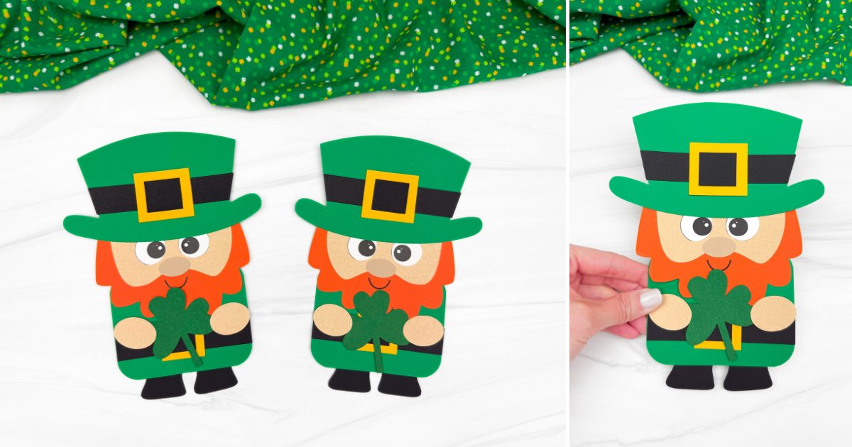 Leprechaun Holding A Shamrock Craft (Free Printable Template)