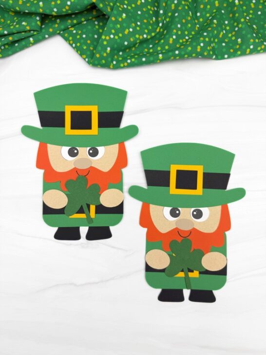 Leprechaun Holding A Shamrock Craft (Free Printable Template)