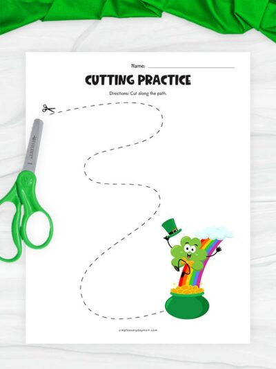 Free Printable Shamrock Cutting Activity Pages