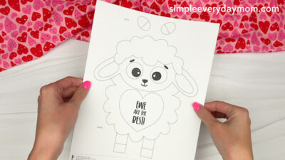 Sheep Valentine Craft For Kids W/Free PDF Template
