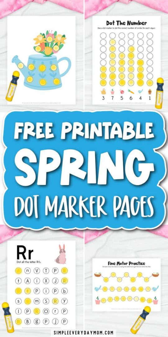 Free Spring Do A Dot Printables for Kids