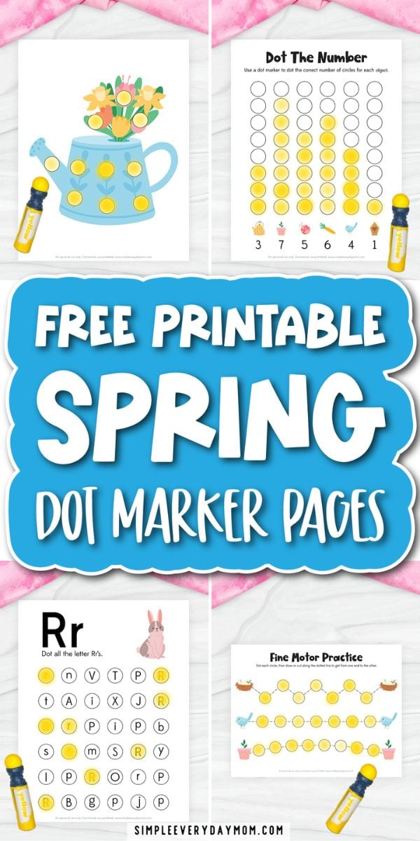 Free Spring Do A Dot Printables for Kids