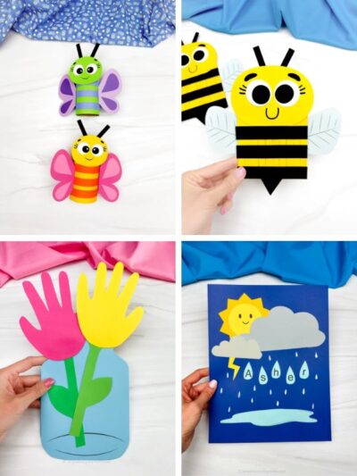 Printable Spring Pattern Block Mats for Kids