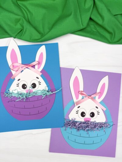 Easter Bunny Basket Craft For Kids [Free Template]