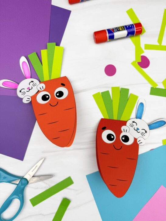Easter Carrot Card Craft For Kids [Free Template]
