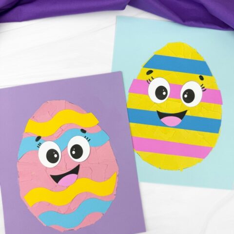 Torn Paper Easter Egg Craft [Free Printable Template]