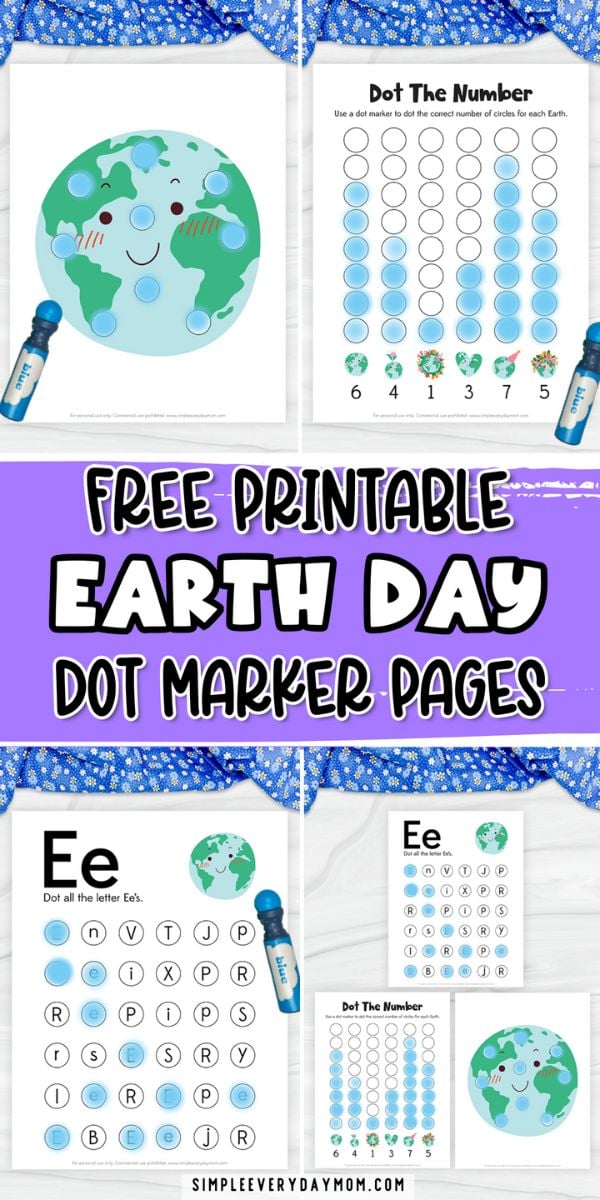 Free Printable Earth Day Dot Marker Pages