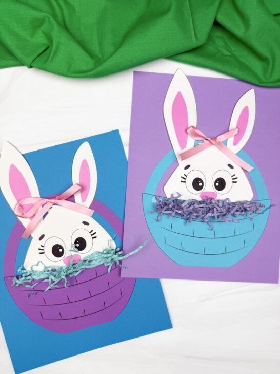 Easter Bunny Basket Craft For Kids [Free Template]