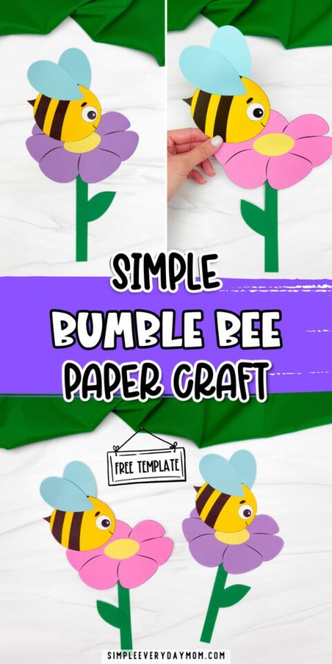 Easy Bee Paper Craft (Free Printable Template)