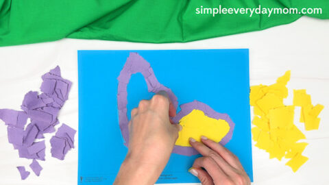 Butterfly Torn Paper Craft For Kids [Free Printable Template]