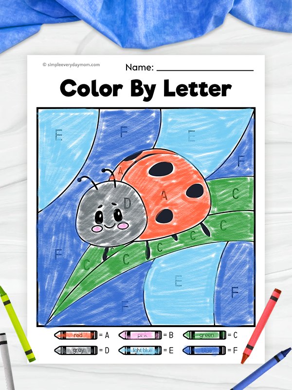 Spring Color By Letters Printables for Kids