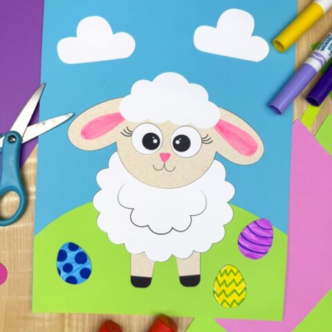 Easter Lamb Craft For Kids [Free Printable Template]