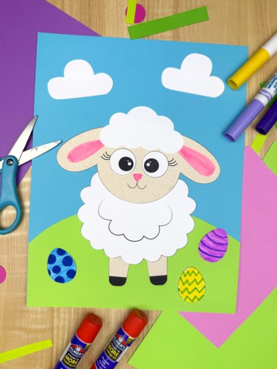 Easter Lamb Craft For Kids [Free Printable Template]