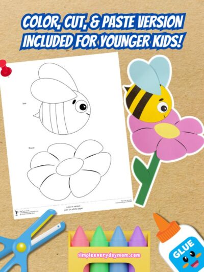 Easy Bee Paper Craft (Free Printable Template)