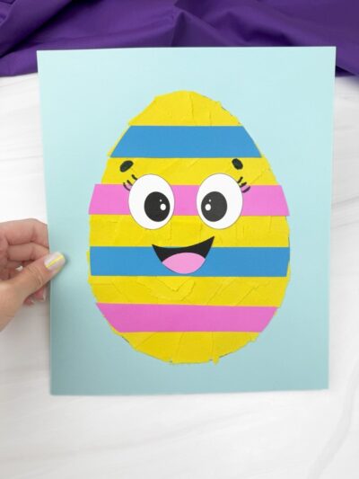Torn Paper Easter Egg Craft [Free Printable Template]