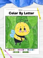Spring Color By Letters Printables for Kids