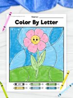 Spring Color By Letters Printables for Kids