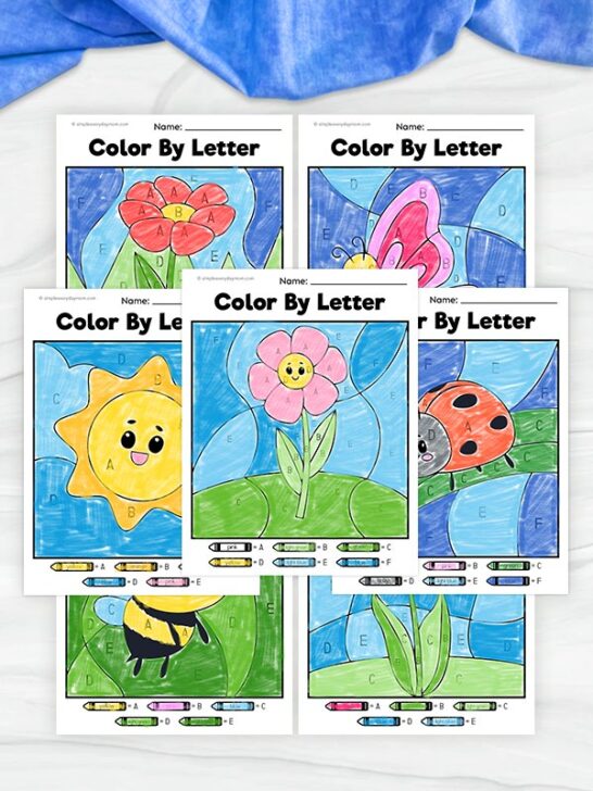 Spring Color By Letters Printables for Kids