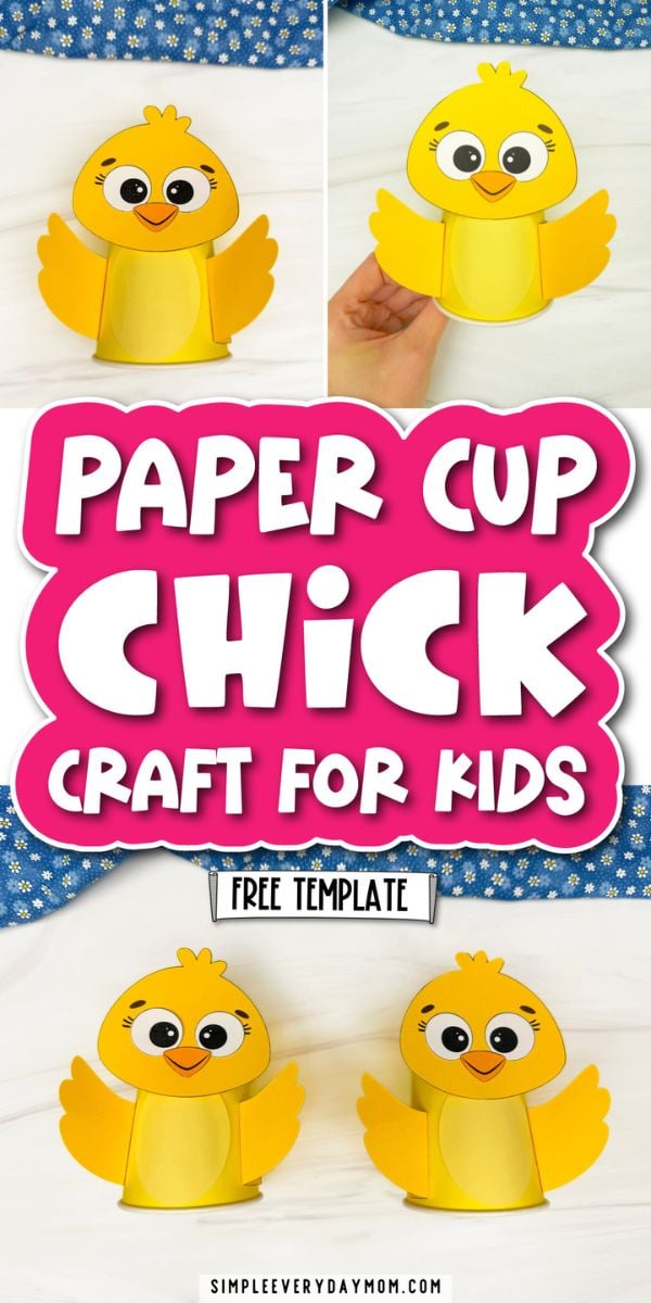 Chick Paper Cup Craft (Free PDF Template)