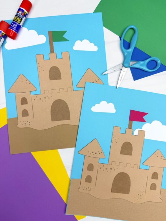 Paper Sandcastle Craft (Free Printable Template)