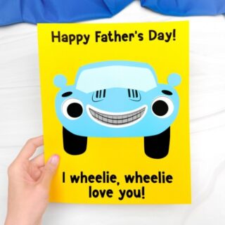 Easy Car Father's Day Craft For Kids [Free PDF Template]
