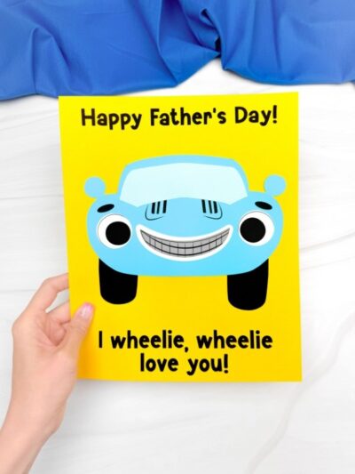 Easy Car Father's Day Craft For Kids [Free PDF Template]