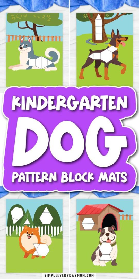 Printable Dog Pattern Block Mats For Kids