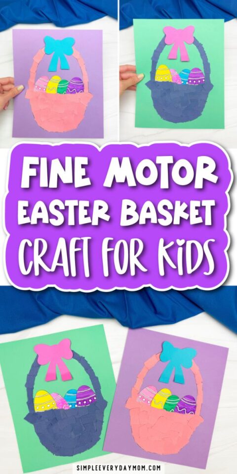 Torn Paper Easter Basket Craft [Free Printable Template]