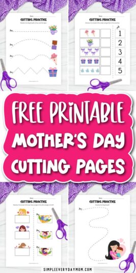 Free Mother's Day Cutting Practice Worksheets For Kids