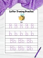 Free Printable Bee Tracing Worksheets For Preschoolers
