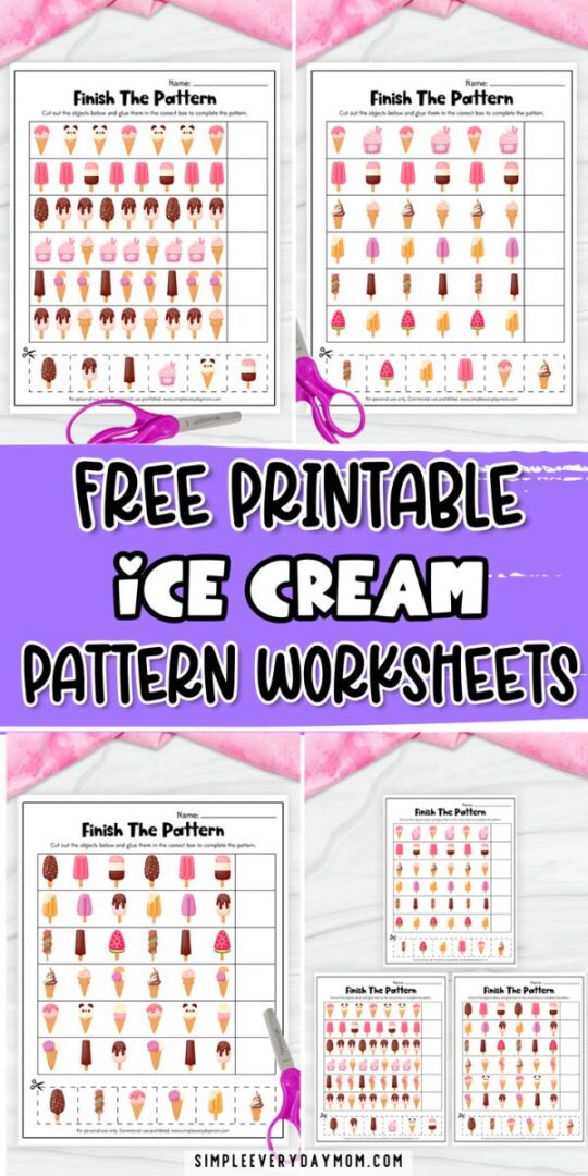 Free Printable Ice Cream Pattern Worksheets For Preschoolers