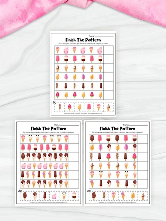 Free Printable Ice Cream Pattern Worksheets For Preschoolers