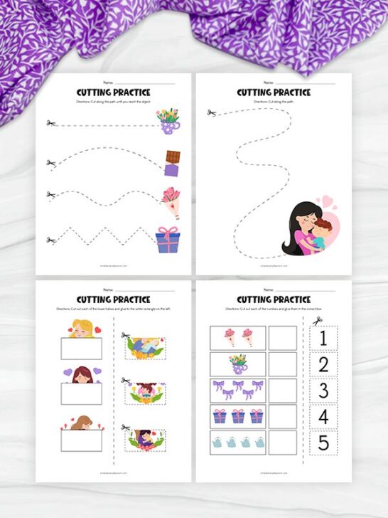 Valentine Cutting Practice Worksheets For Kids [Free Printable]