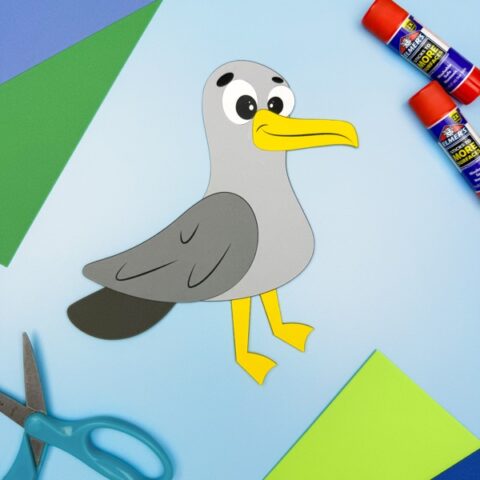 Easy Seagull Paper Craft For Kids [Free Printable Template]