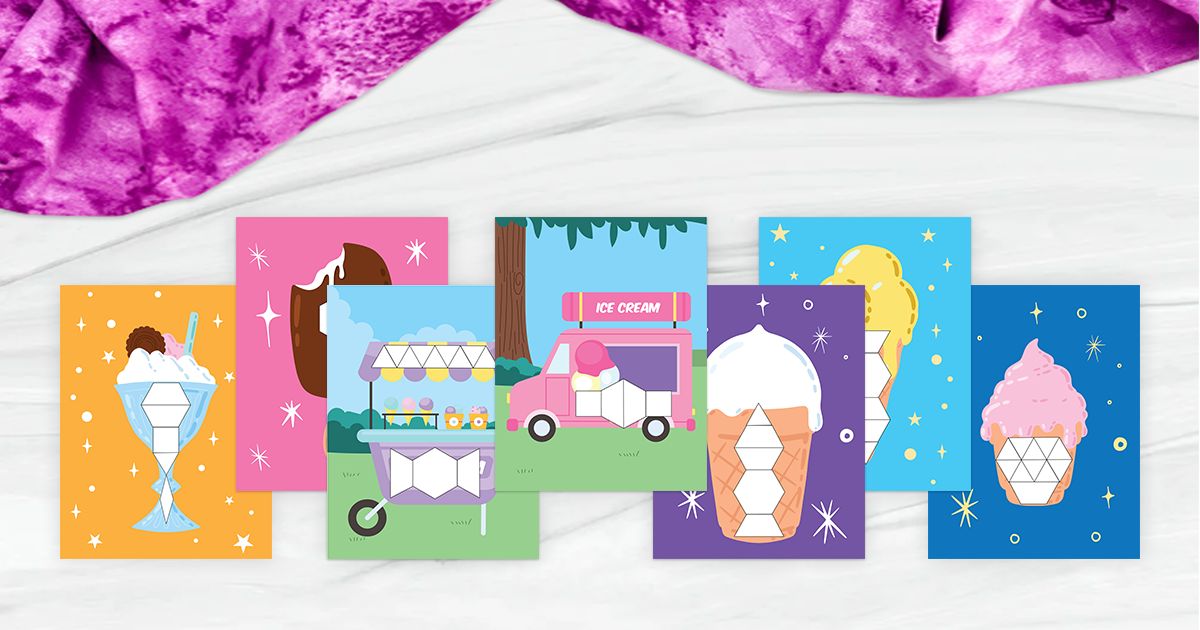 Printable Ice Cream Pattern Block Mats For Kids