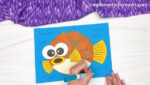Fork Painted Puffer Fish Craft (Free Printable Template)