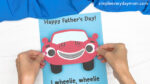 Easy Car Father's Day Craft For Kids [Free PDF Template]