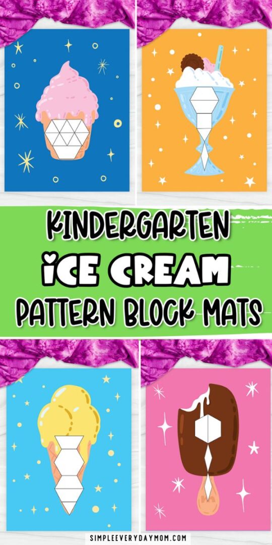 Printable Ice Cream Pattern Block Mats For Kids