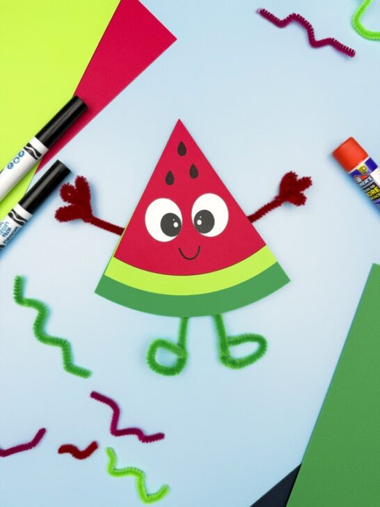 Easy Watermelon Craft For Kids (Free Printable Template)