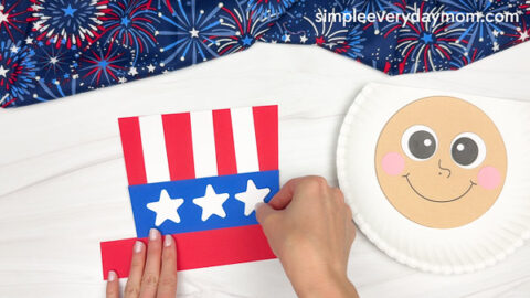 Uncle Sam Paper Plate Craft [Free PDF Template]